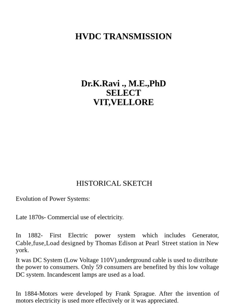 Hvdc Basics | PDF | High Voltage Direct Current | Electric Power Transmission