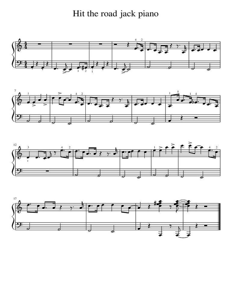 Hit The Road Jack Piano | PDF