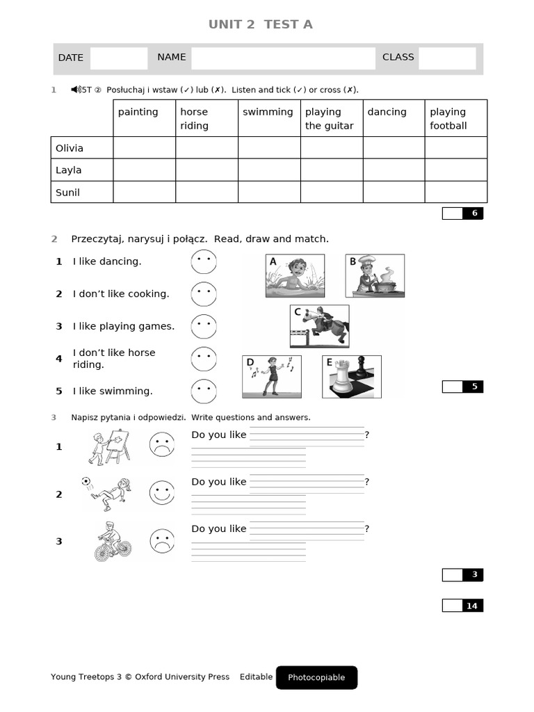 YTT - 3 - Unit 2 - Test | PDF