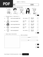 My Body and Face Test Unit 3 | PDF