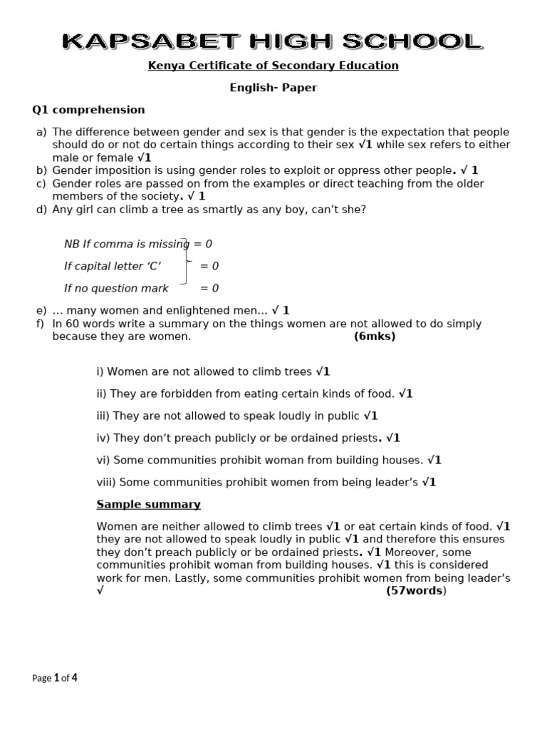 101 F4 English P2 MS-1 | PDF | Language Arts & Discipline | General Fiction