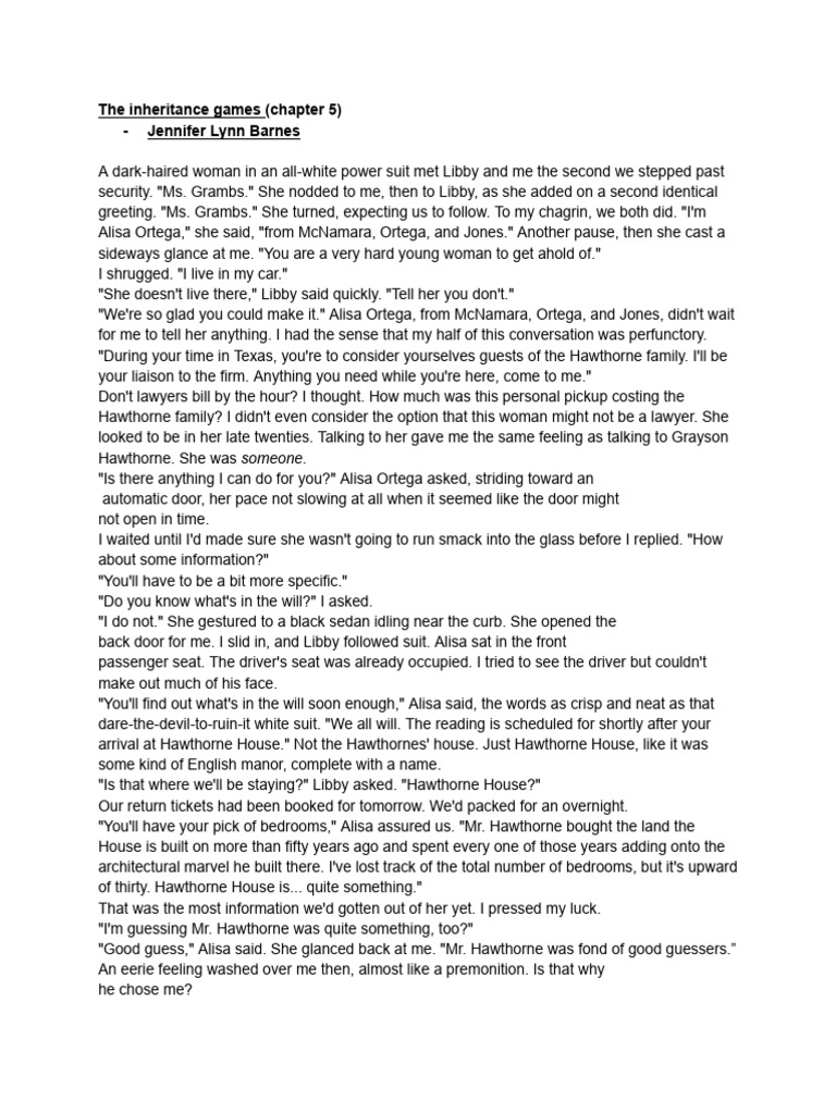 Trinity - The Inheritance Games by Jennifer Lynn Barnes | PDF