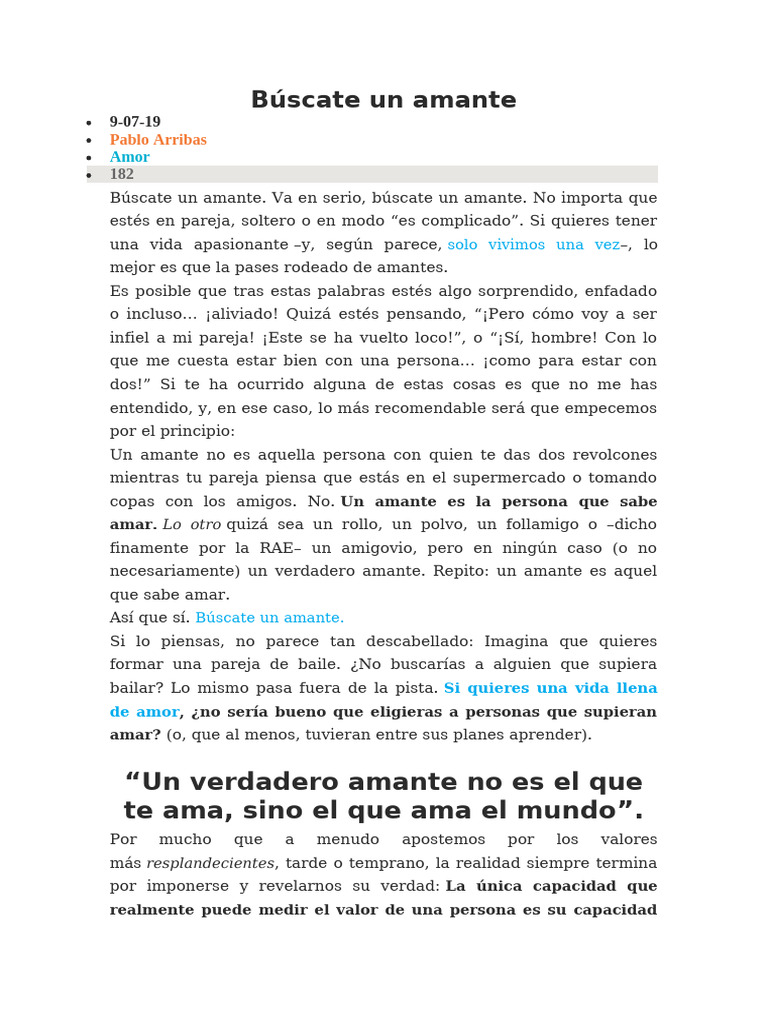 Búscate Un Amante - PABLO ARRIBAS | PDF | Amor