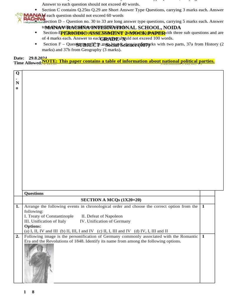 Sample Question Paper 1 | PDF Sample Question Paper 1 | PDF