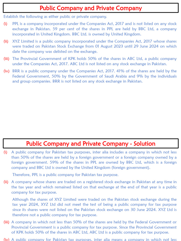 Solutions of Practice Questions | PDF | Public Company | Taxes