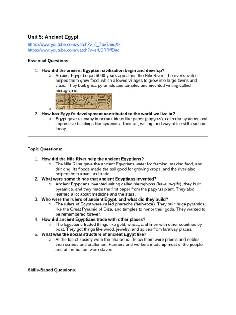 Unit 5 - Ancient Egypt Notes | PDF | Ancient Egypt | Egyptian Pyramids