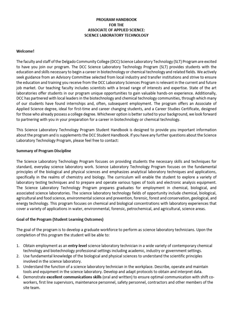 SLT Program Overview and Admission Guide | PDF | Science | Laboratories