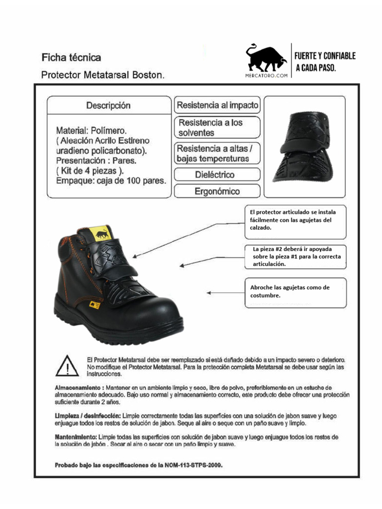 Ficha Tecnica Portector Metatarsal | PDF