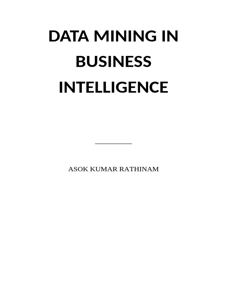 Data Mining in Business Intelligence Book | PDF | Business Intelligence ...