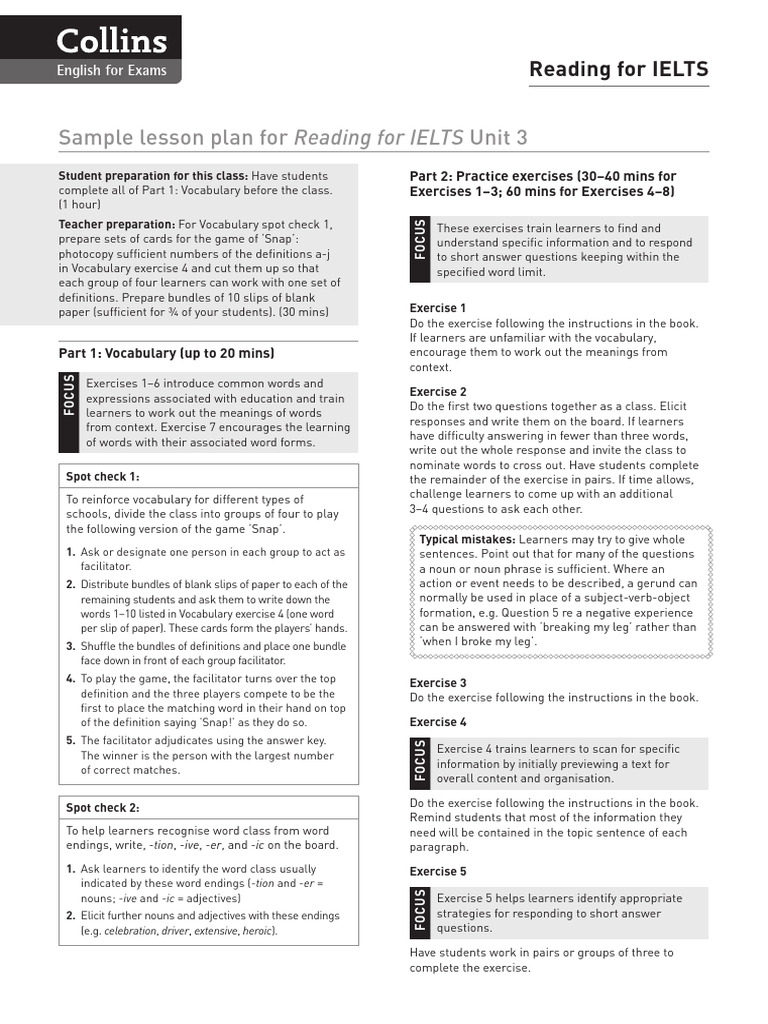 Reading for IELTS Unit3 | PDF | Vocabulary | Question