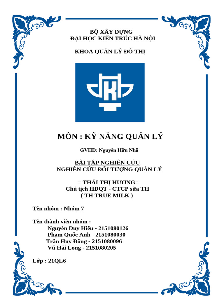 Bài tập lớn KNQL | PDF