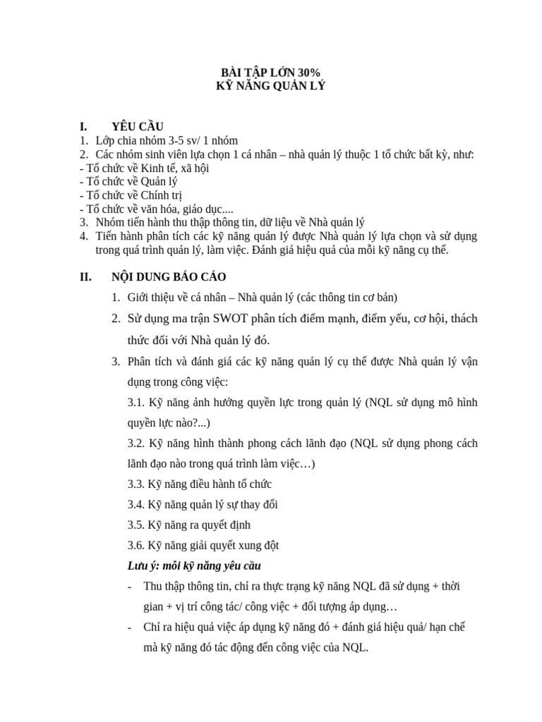 BÀI TẬP LỚN KNQL | PDF