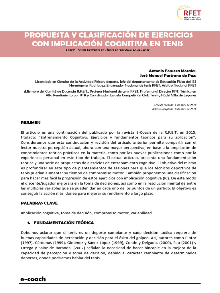 Propuesta y Clasificación de Ejercicios Cognitivos | PDF | Aprendizaje | Atención