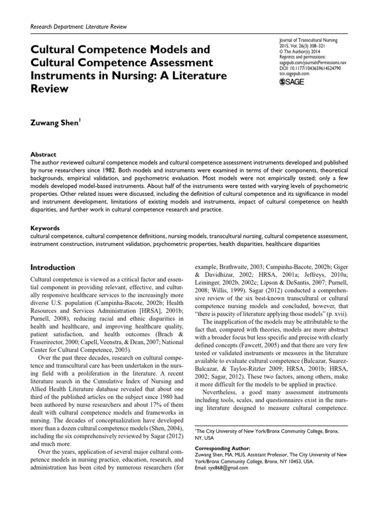 Cultural Competence Models and | PDF | Self Efficacy | Methodology