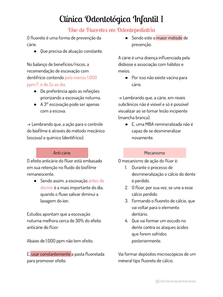 Fluoreto na Prevenção da Cárie Infantil | PDF | Flúor