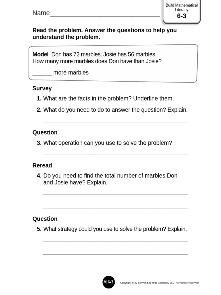 Build Mathematical Literacy Editable Worksheet | PDF