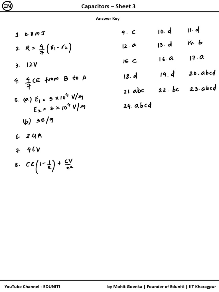 25 Sheet 3 Answer Key Ananth Garg | PDF