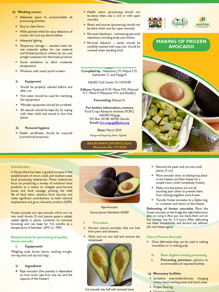 Making of Frozen Avocado | PDF | Avocado | Hygiene