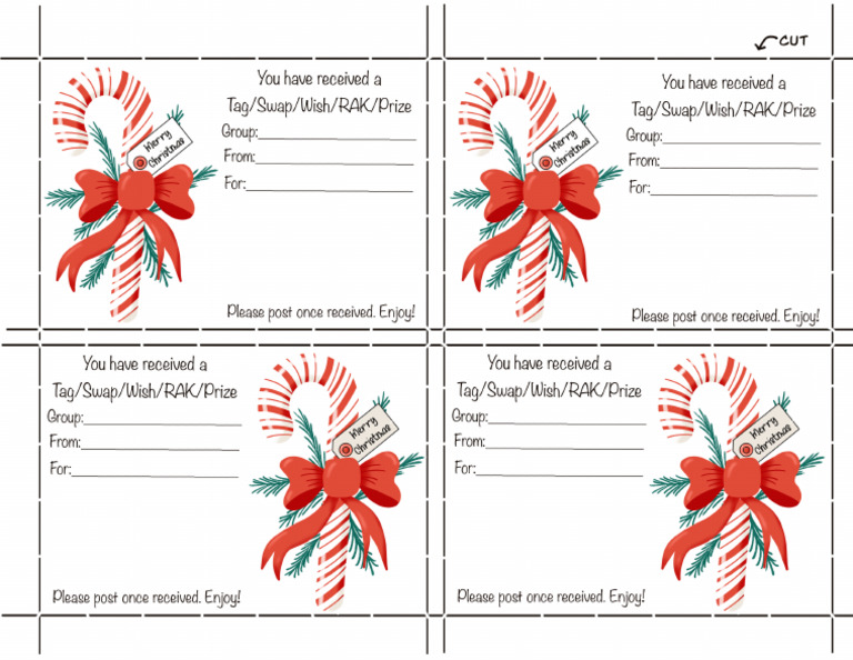 Candy Cane Tag Insert | PDF