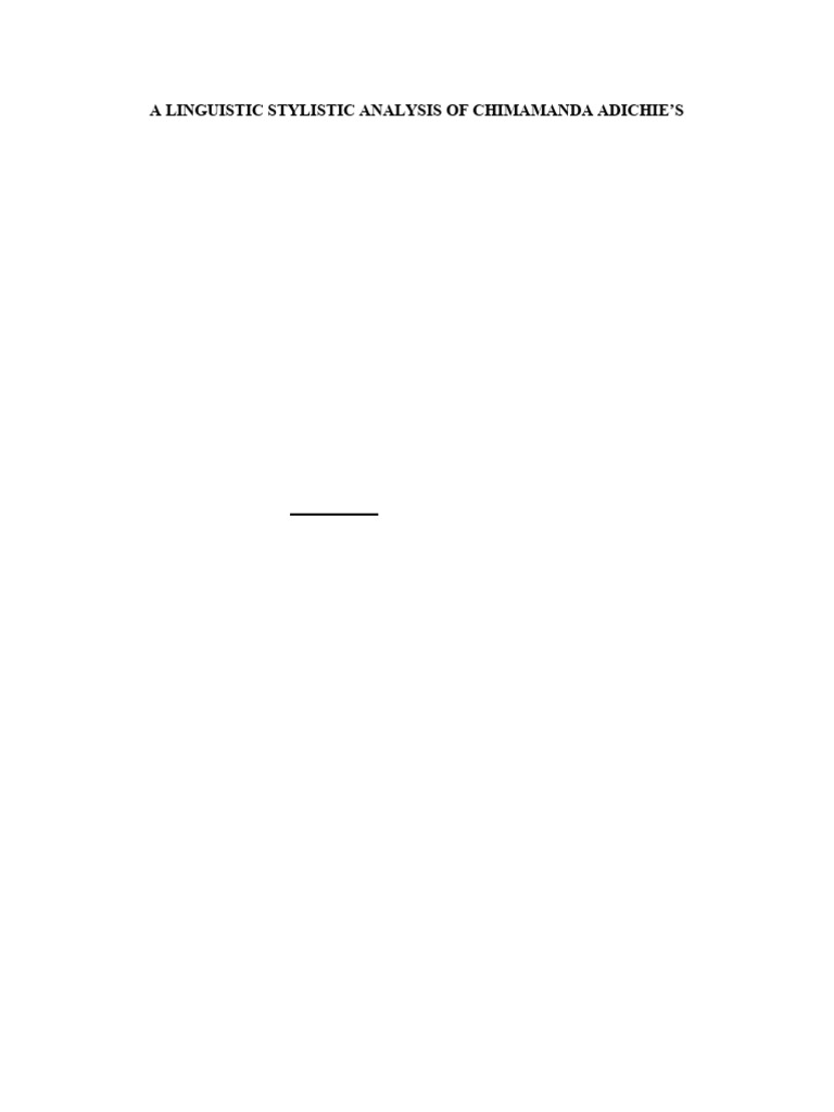 A linguistic Stylistic Analysis of Sade adeniran imagine this | PDF | Linguistics | Human ...