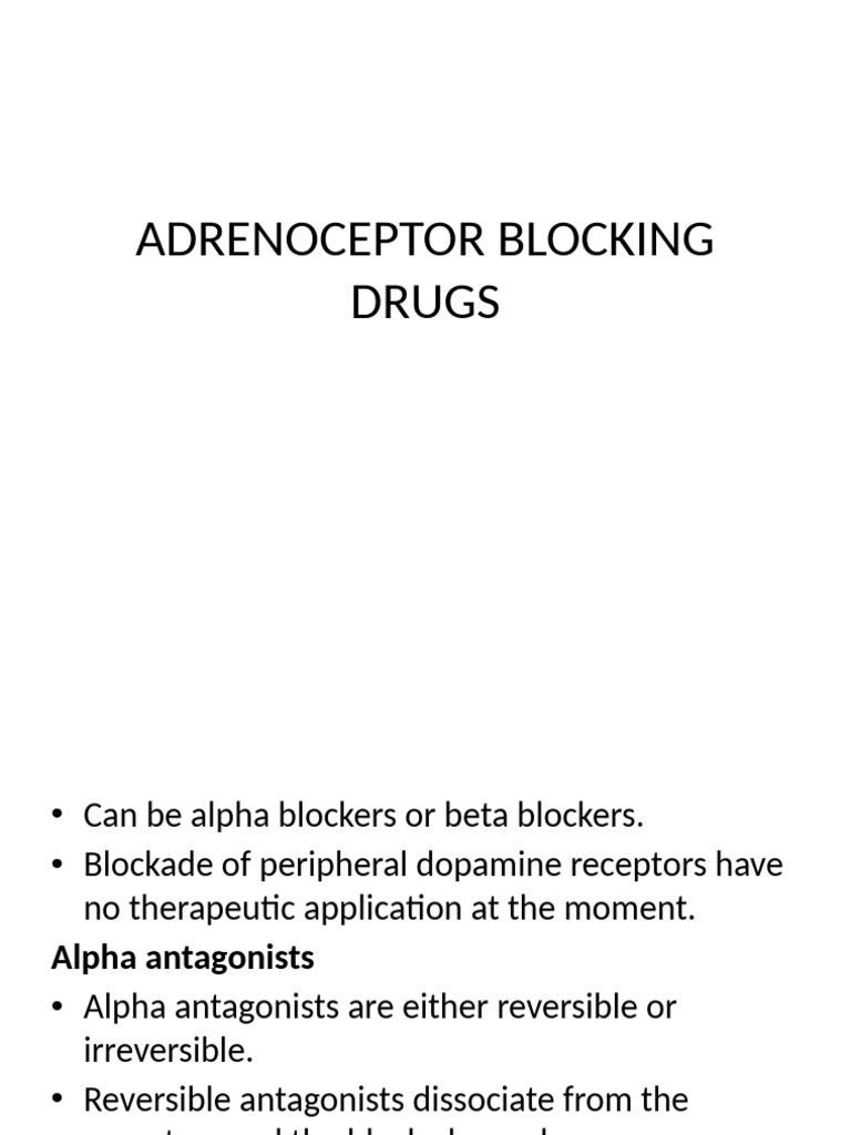 Adrenoceptor Blocking Drugs | PDF | Receptor Antagonist | Clinical Medicine