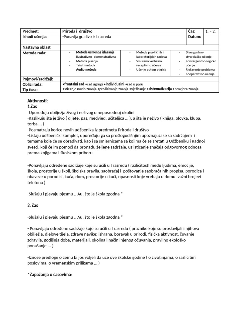 Pripreme Pi D 2. 1 - 15. | PDF