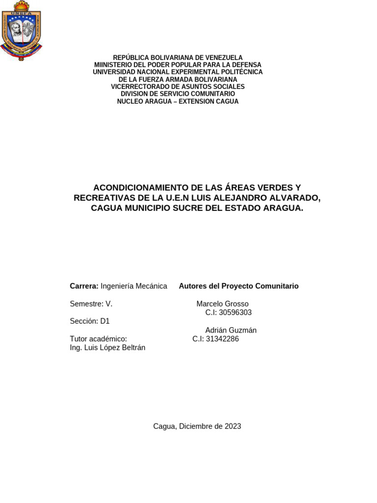 Portada Proyecto | PDF
