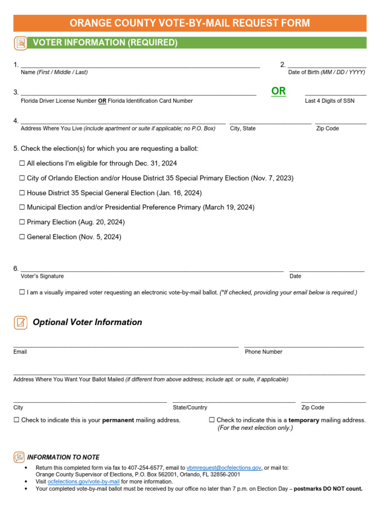 ENG Vote-by-Mail Request Form | PDF | Parliamentary Procedure ...