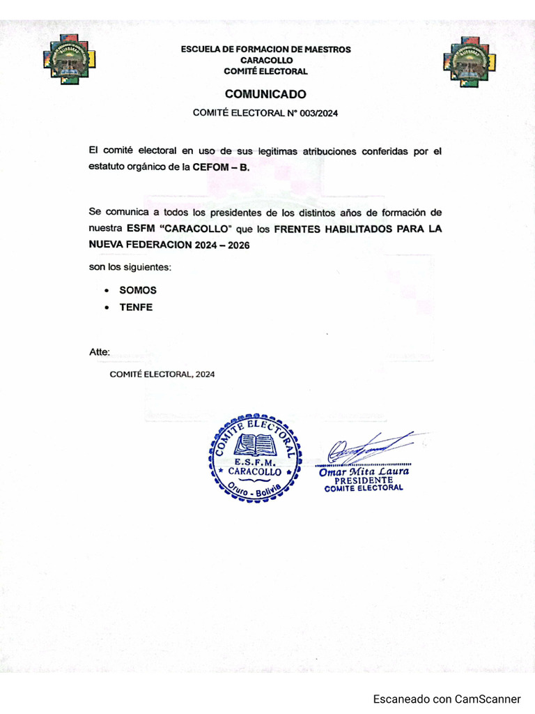 Comunicado 003 | PDF