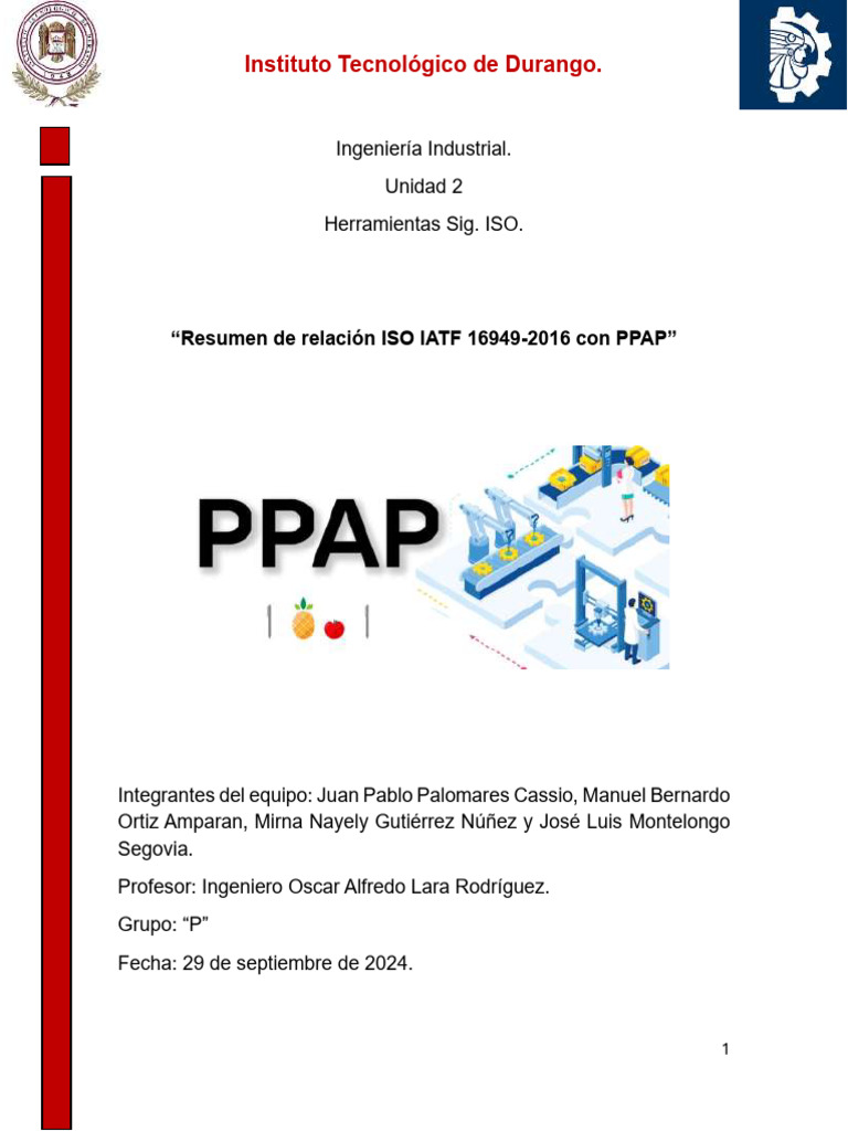 PPAP RESUMEN Final | PDF | Calidad (comercial) | Diseño
