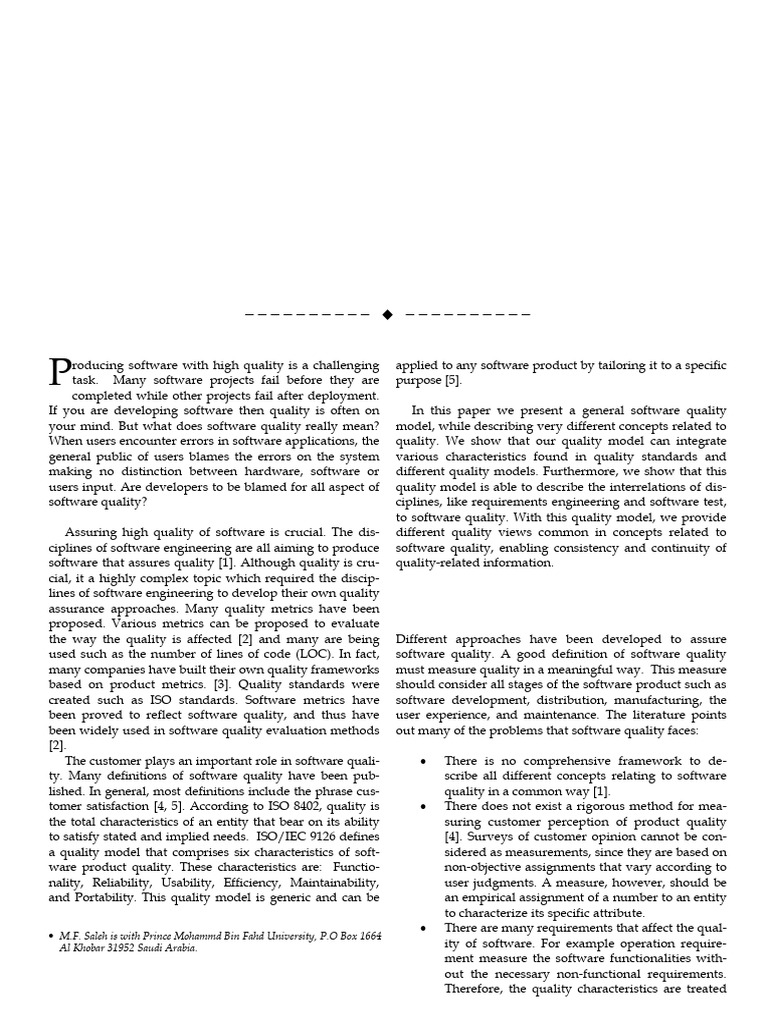 Software Quality Framework | PDF | Software Quality | Software