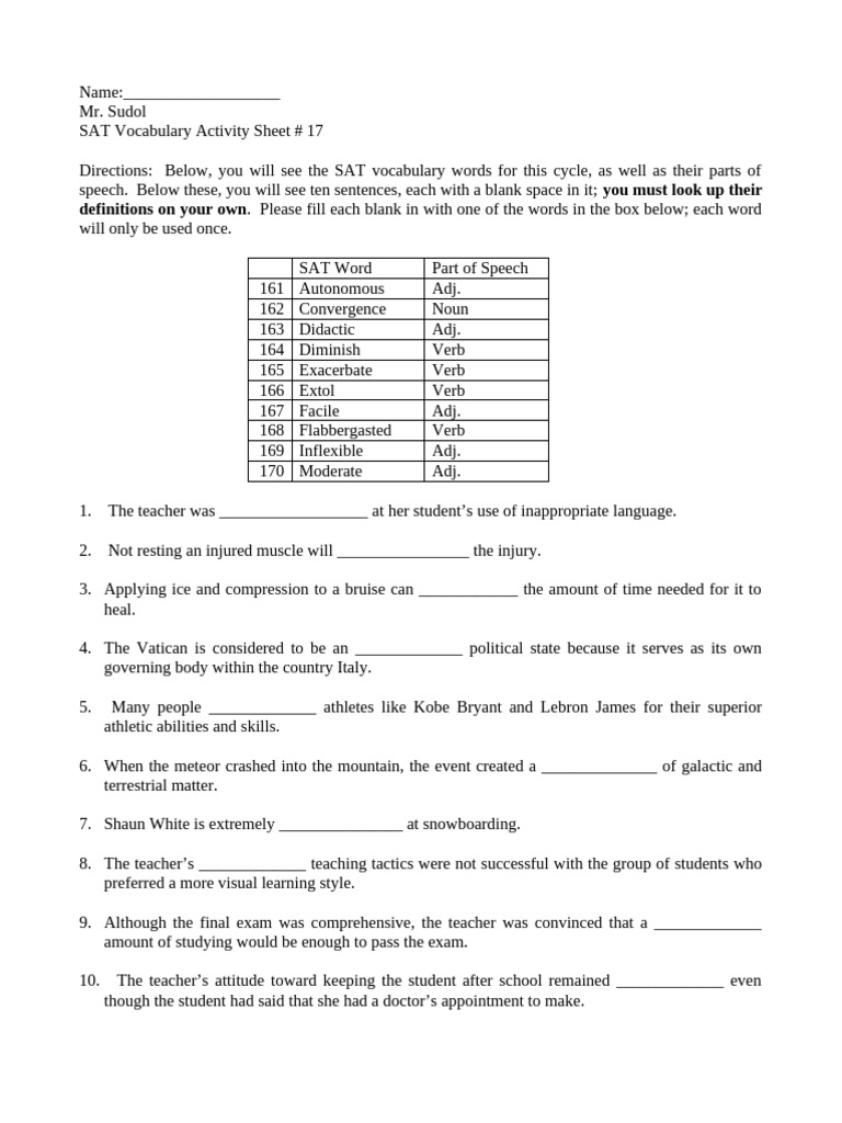 SAT Word List 17 | PDF