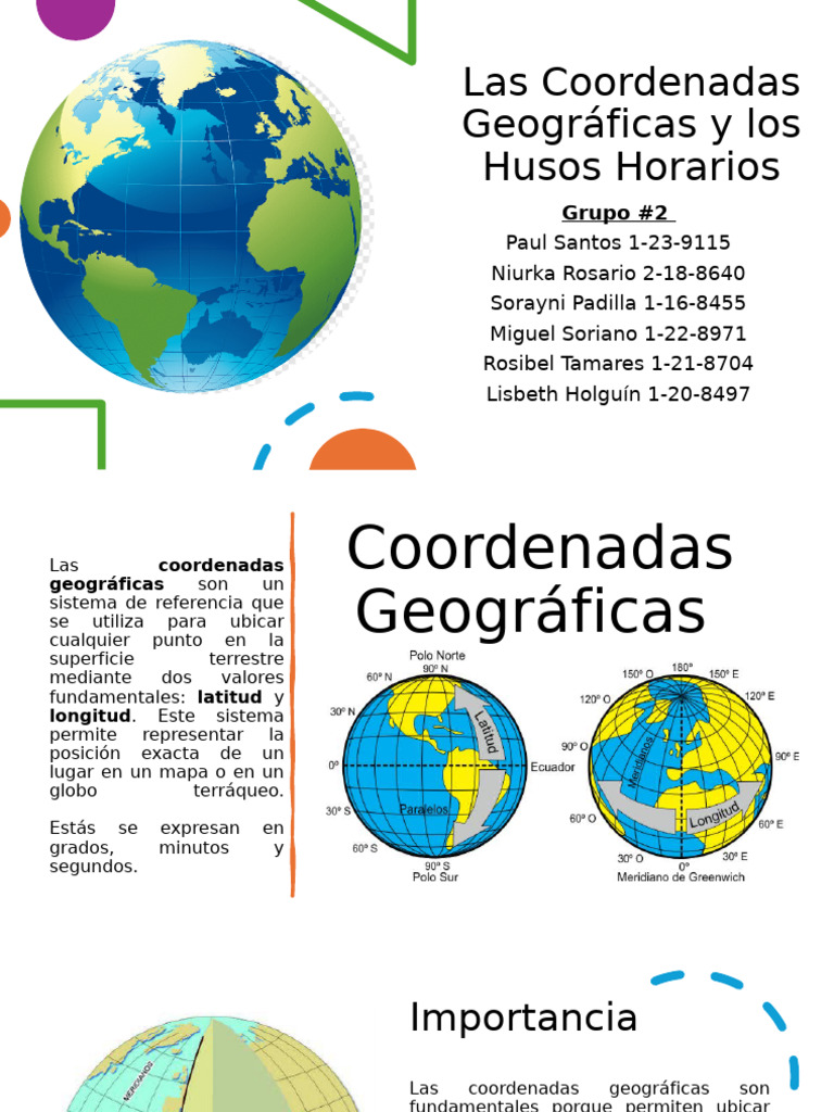 Coordenadas Geográficas y Husos Horarios | PDF | Longitud | Latitud