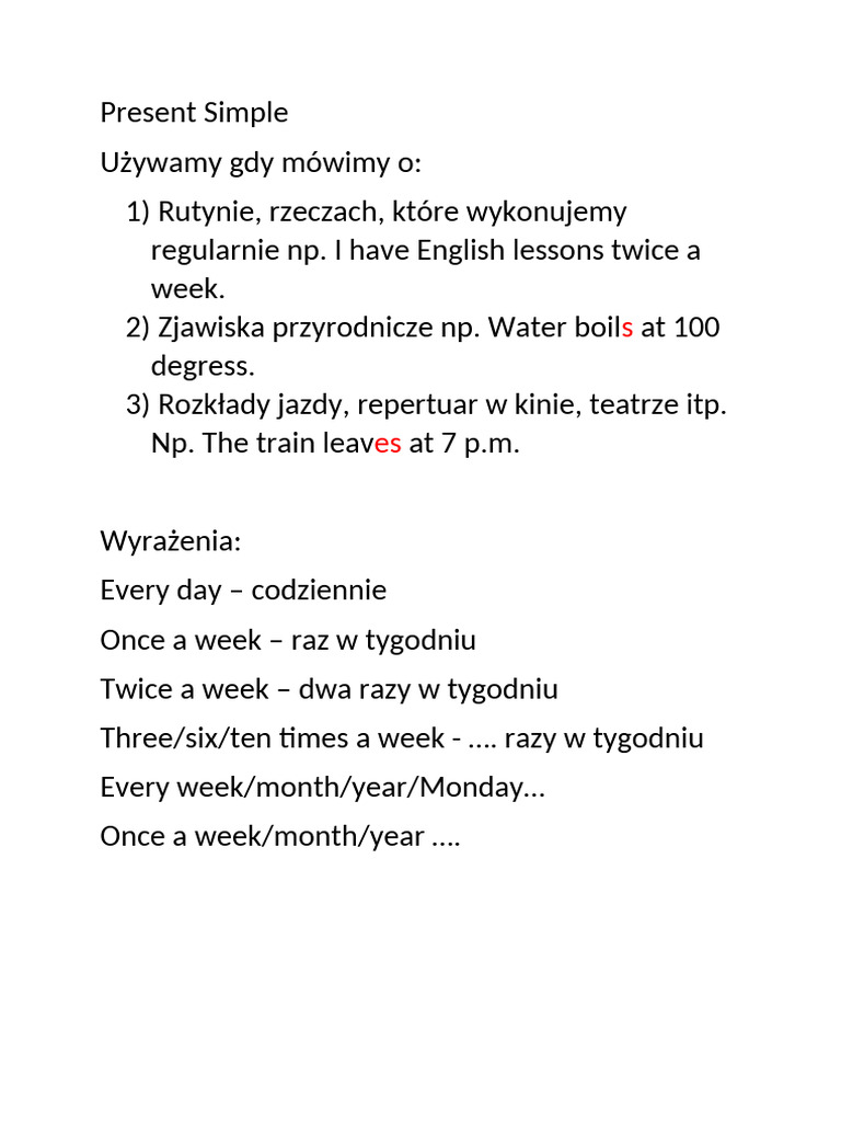 Present Simple(2) | PDF