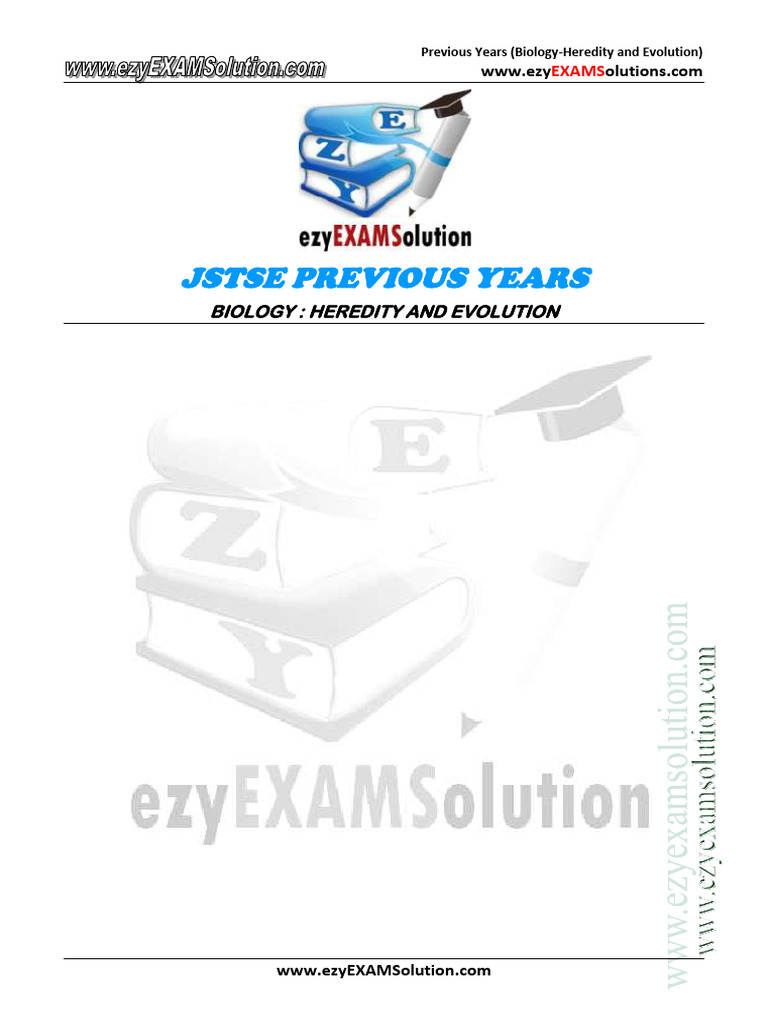 06 - Heredity and Evolution JSTSE Previous Years | PDF | Science ...