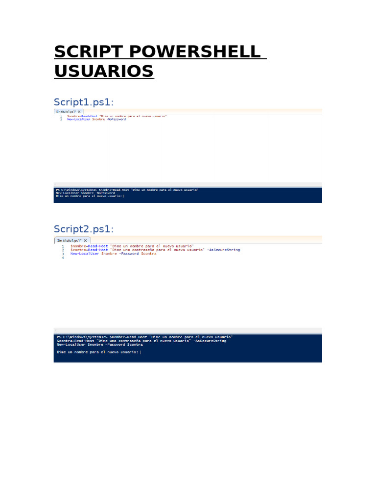 Script Powershell Usuarios | PDF