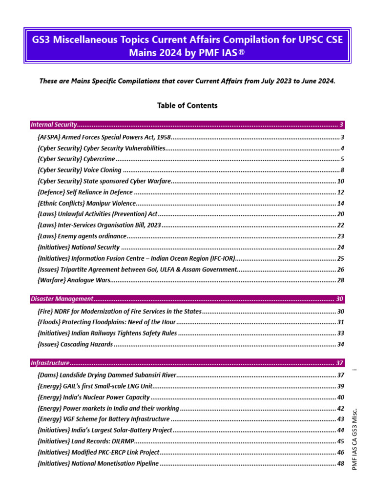 PMFIAS CA Mains 2024 GS3 Misc | PDF | Computer Security | Security