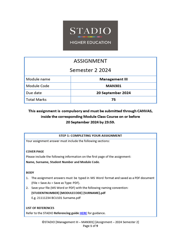 Man301 2024 02 Asmt-1 | PDF | Business