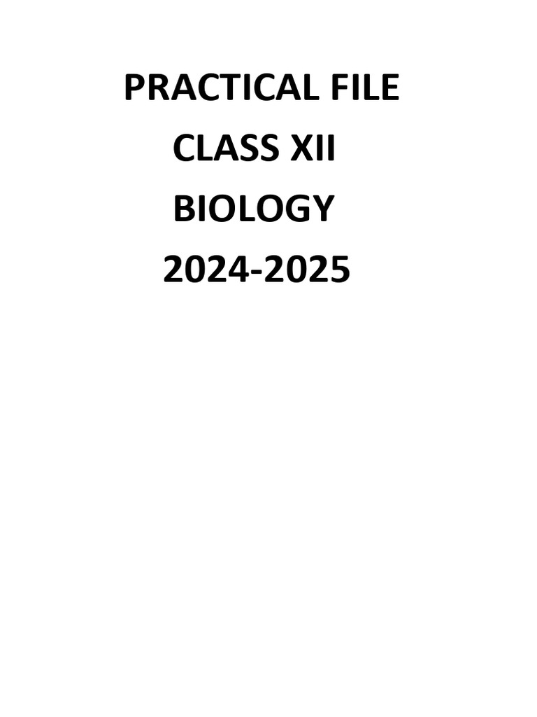 Biology Practical File 2024-25 | PDF