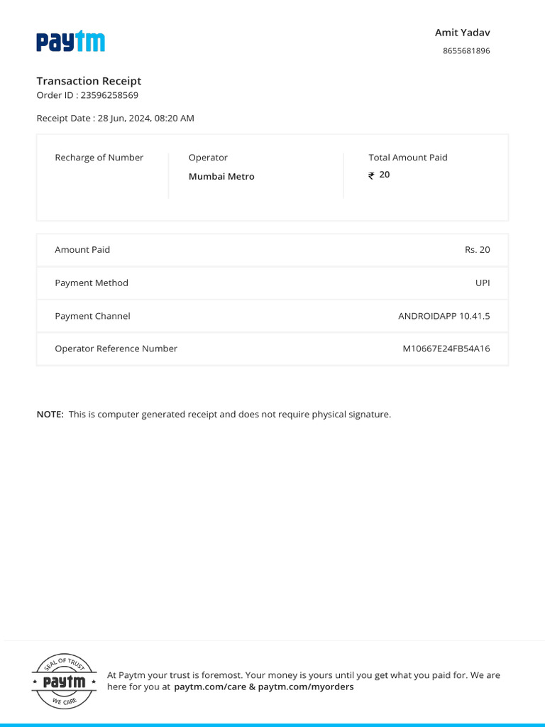 Metro 23 Sep Invoice_23596258569 | PDF