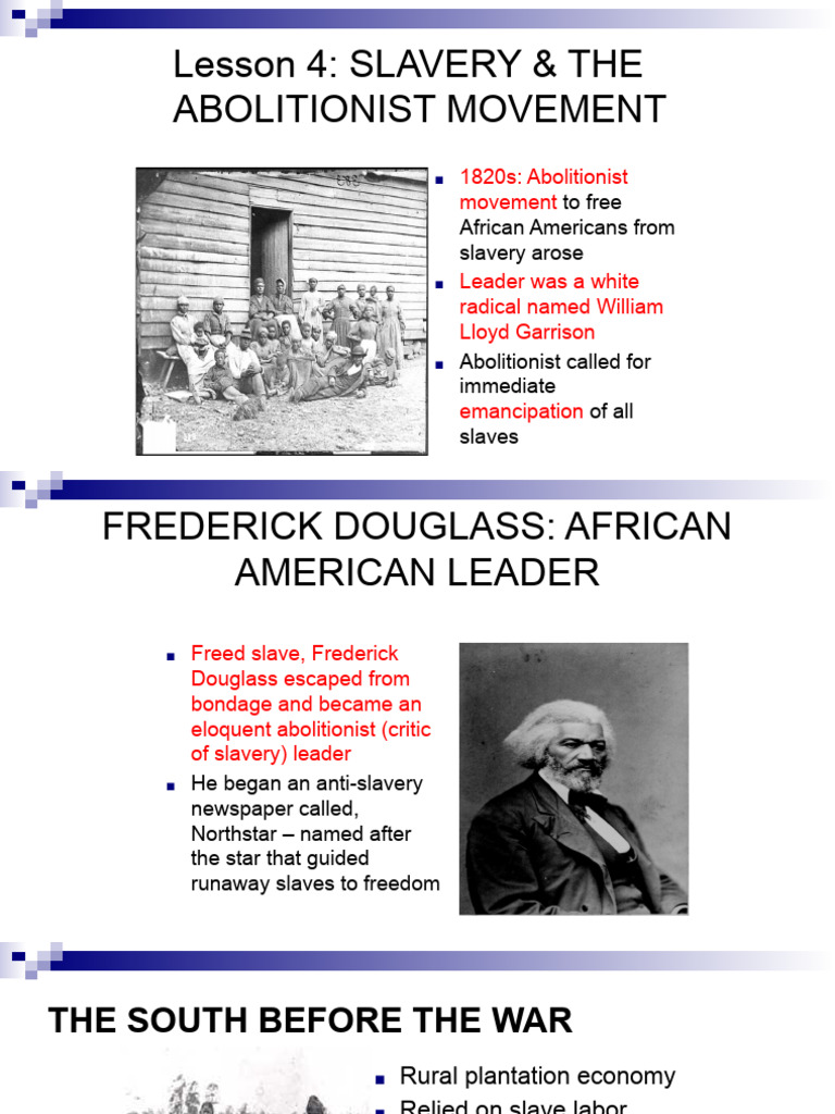 Abolitionist Movement and Key Figures | PDF | Abolitionism In The ...