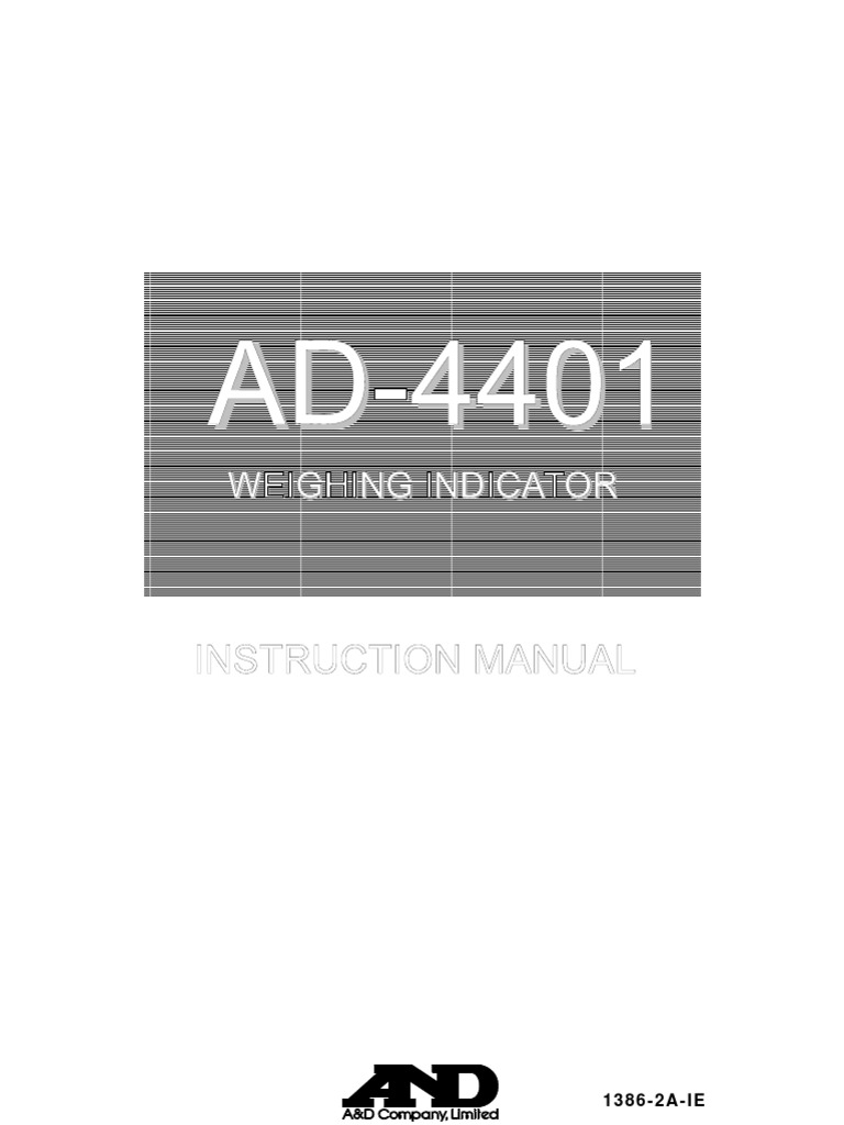 Manual AD 4401 | PDF | Calibration | Power Supply