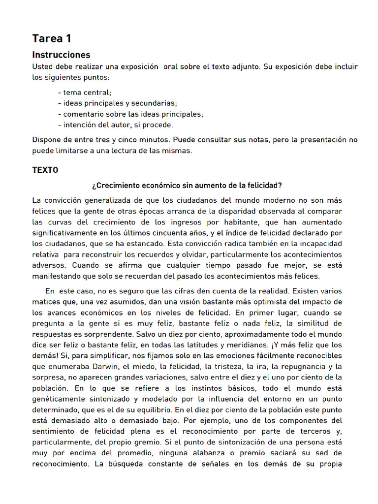 Tarea 1 C1 - Felicidad | PDF
