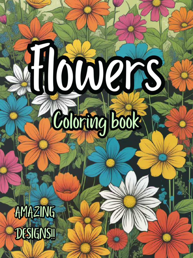Flower Coloring Book 15 Designs - 20240531 - 115556 - 0000 | PDF