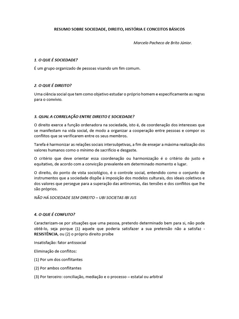 TGP - Resumo História e Conceitos | PDF | Sociologia | Estado