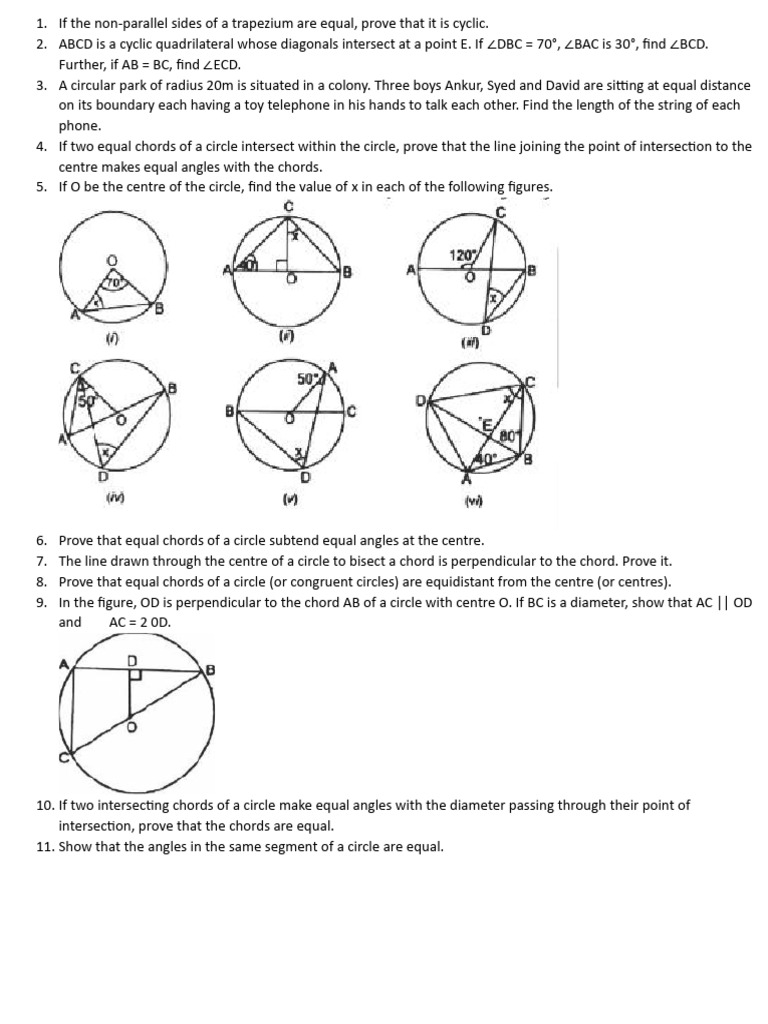 Class 9 Circle Test | PDF