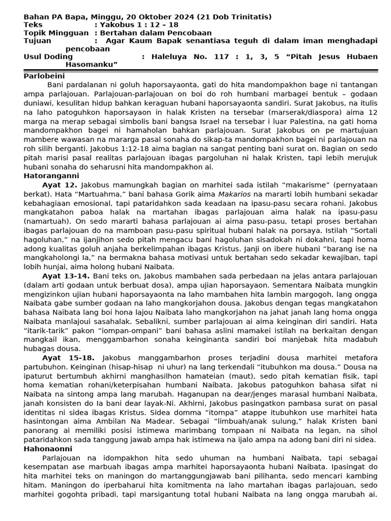 Bahan Pa Bapa 20 Oktober 2024 | PDF