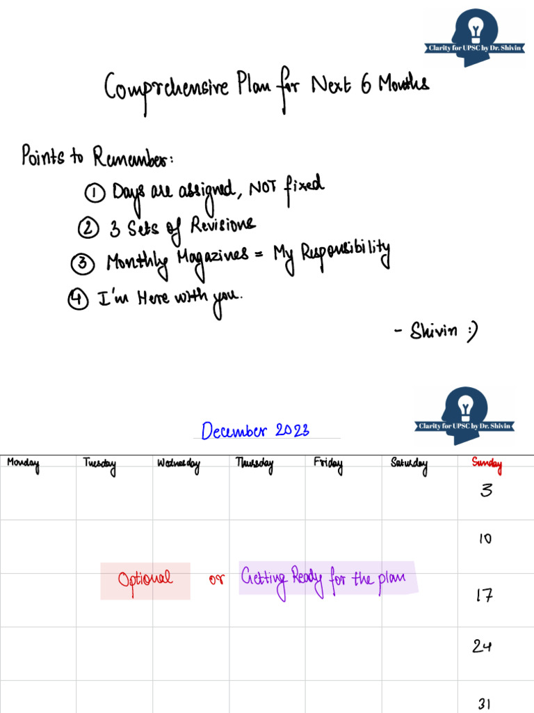 6-Month Study Plan with Revisions | PDF
