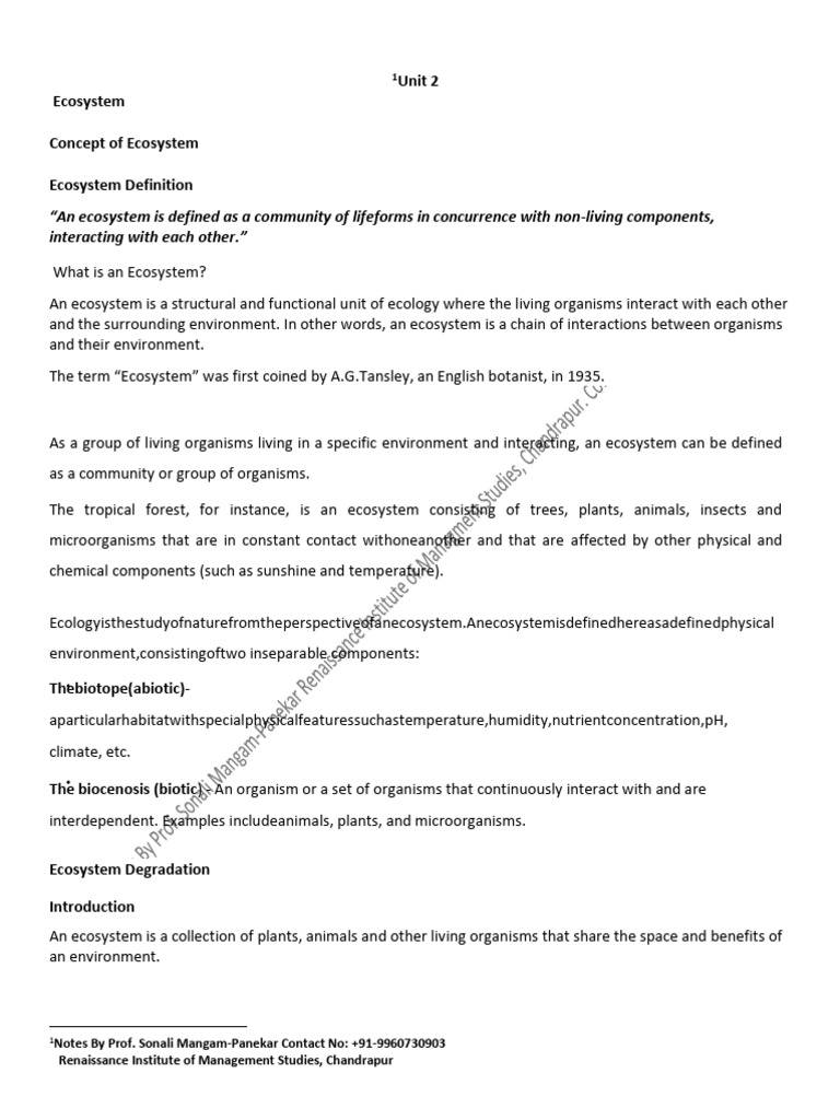 Unit 2 - Ecosystem | PDF | Ecosystem | Food Web