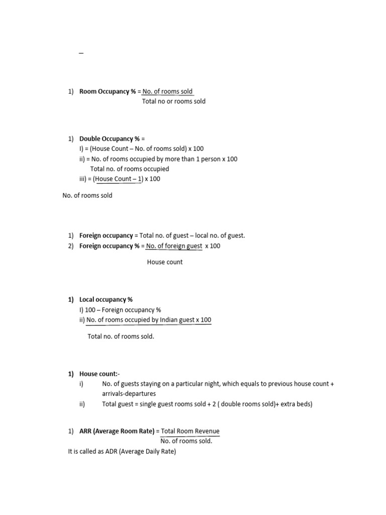 Statistical Analysis of Hotel Occupancy | PDF